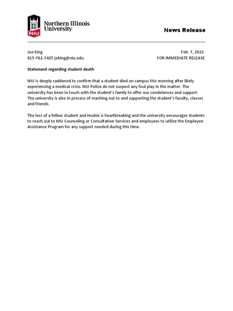 Student Death Statement | PDF