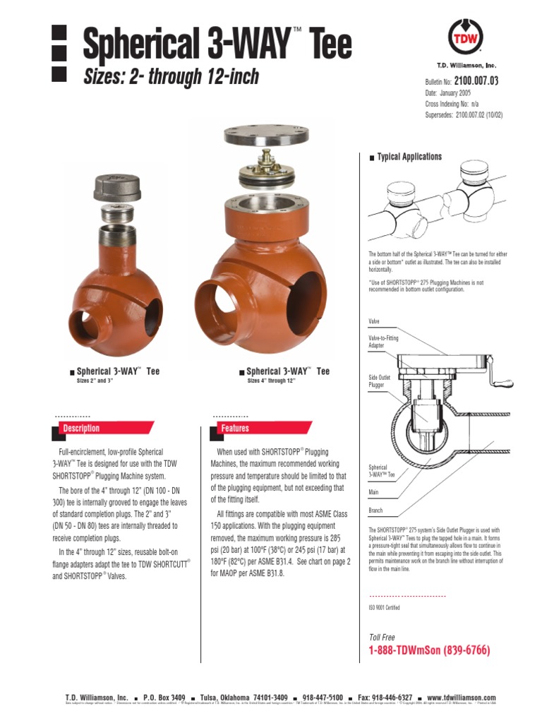 Spherical 3-Way Tee | PDF | Mechanical Engineering | Manufactured Goods