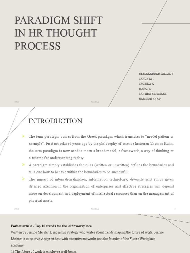 Paradigm Shift in HR Thought Process | PDF | Paradigm | Human Resource ...
