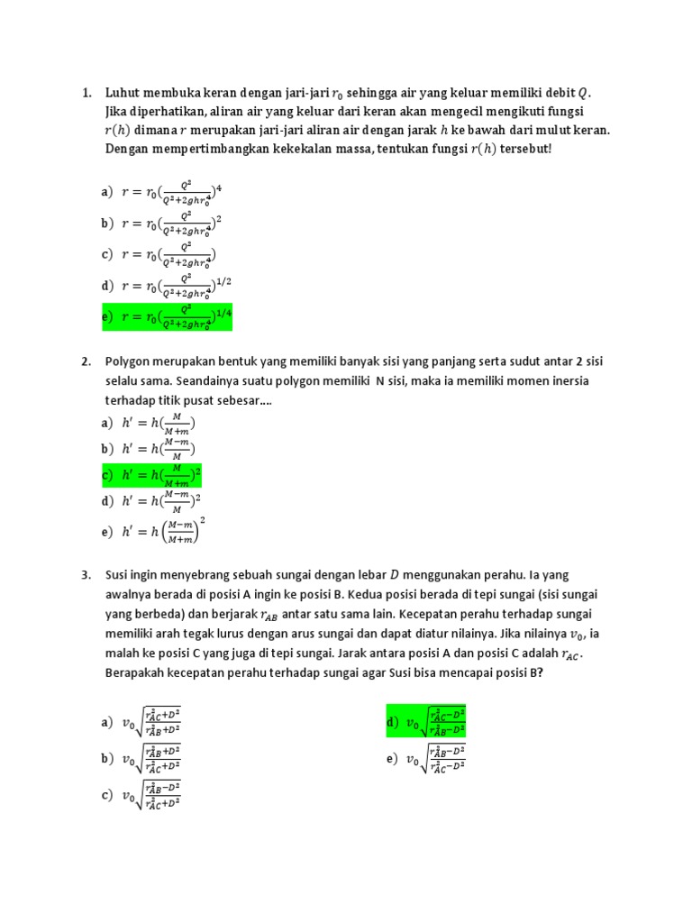 Fungsi Aliran Air dan Momen Inersia Polygon | PDF