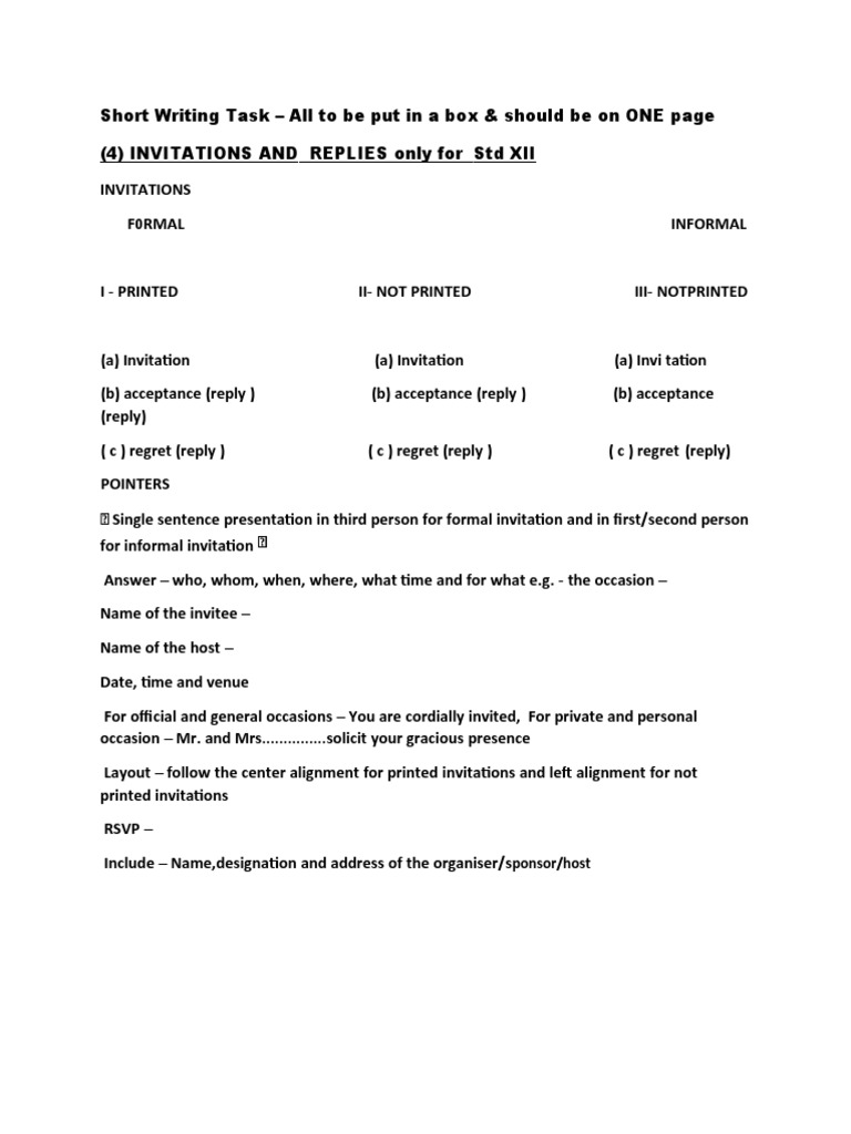 Final Invitation &replies | PDF