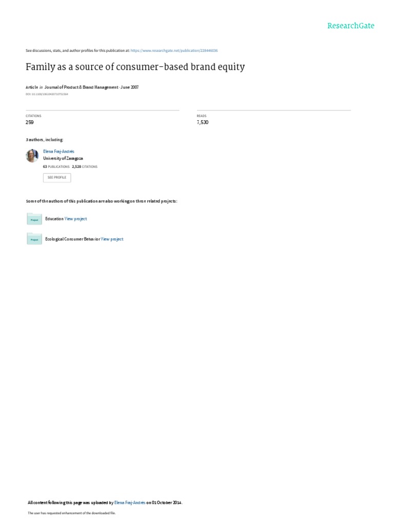 Family As A Source of Consumer-Based Brand Equity | PDF | Brand ...