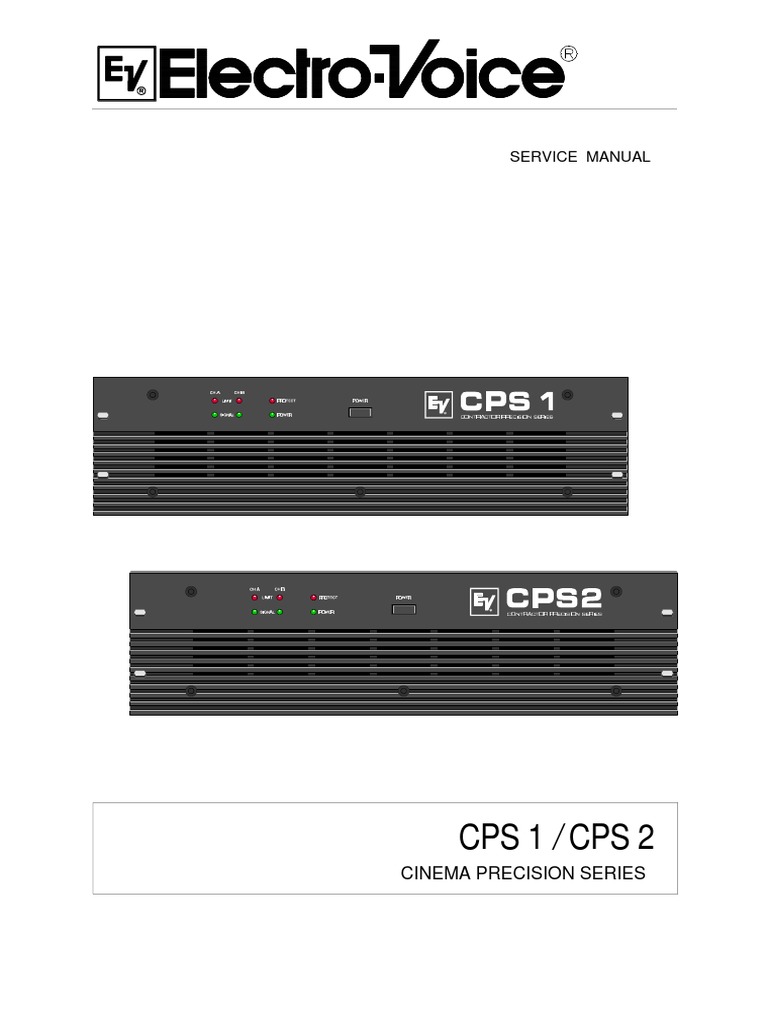 Cps 1 / Cps 2: Service Manual | PDF | Amplifier | Decibel
