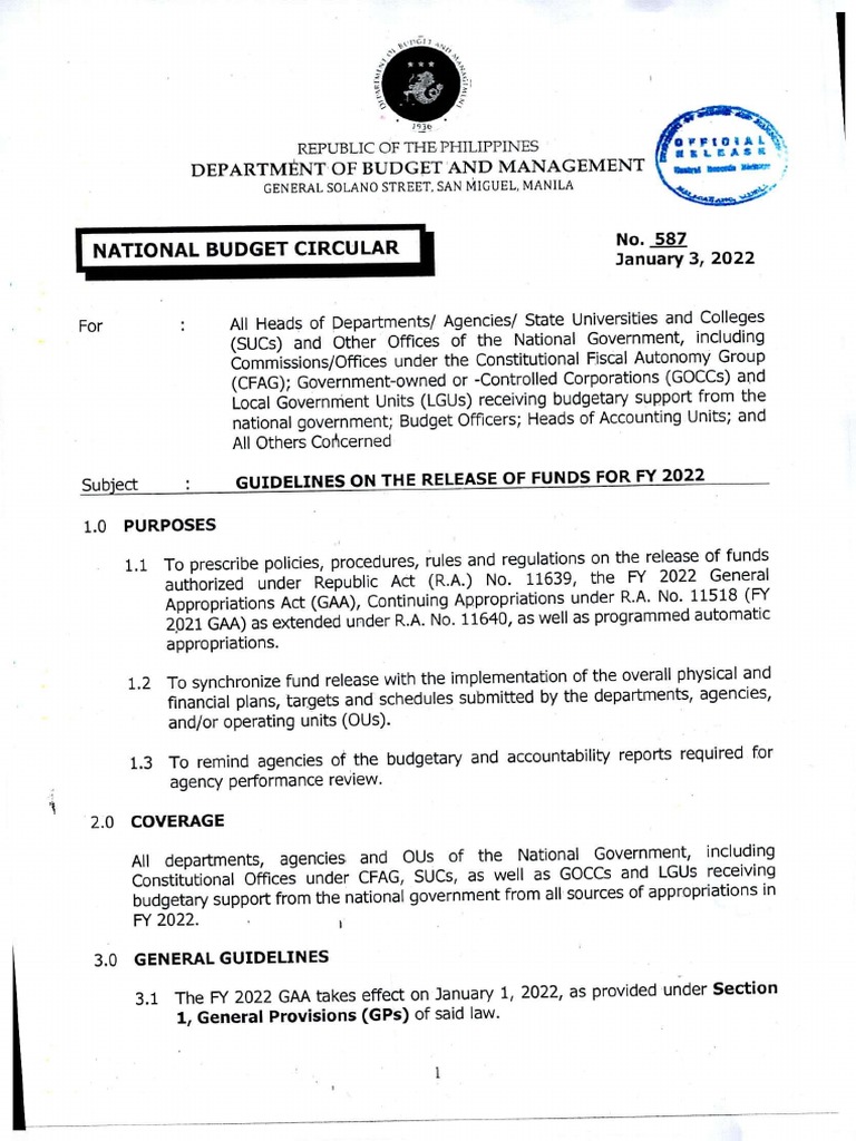 Republic OF THE Philippines Department OF Budget AND Management | PDF ...