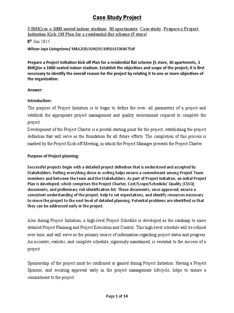 Prepare A Project Initiation Kick Off PL | PDF | Specification ...