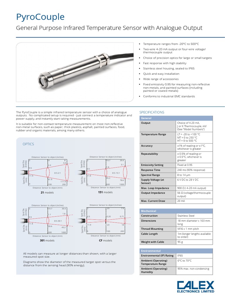 Pyrocouple Data Sheet | PDF | Thermocouple | Equipment