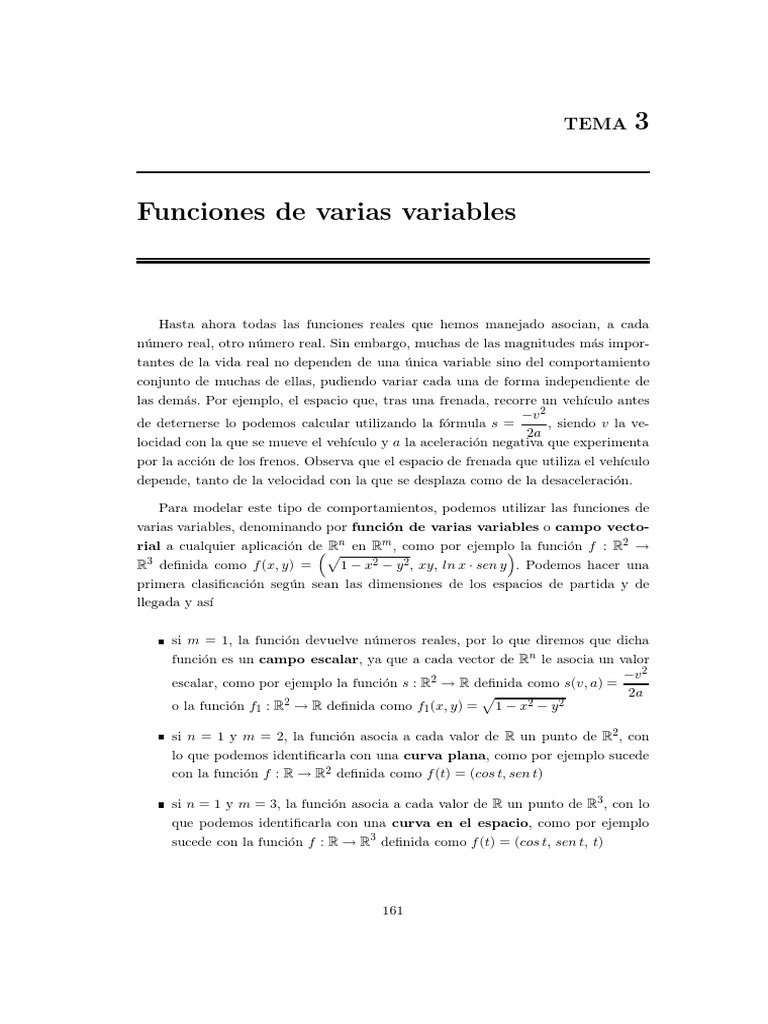 Introducción a las funciones de varias variables: dominios, gráficos y operaciones básicas | PDF ...