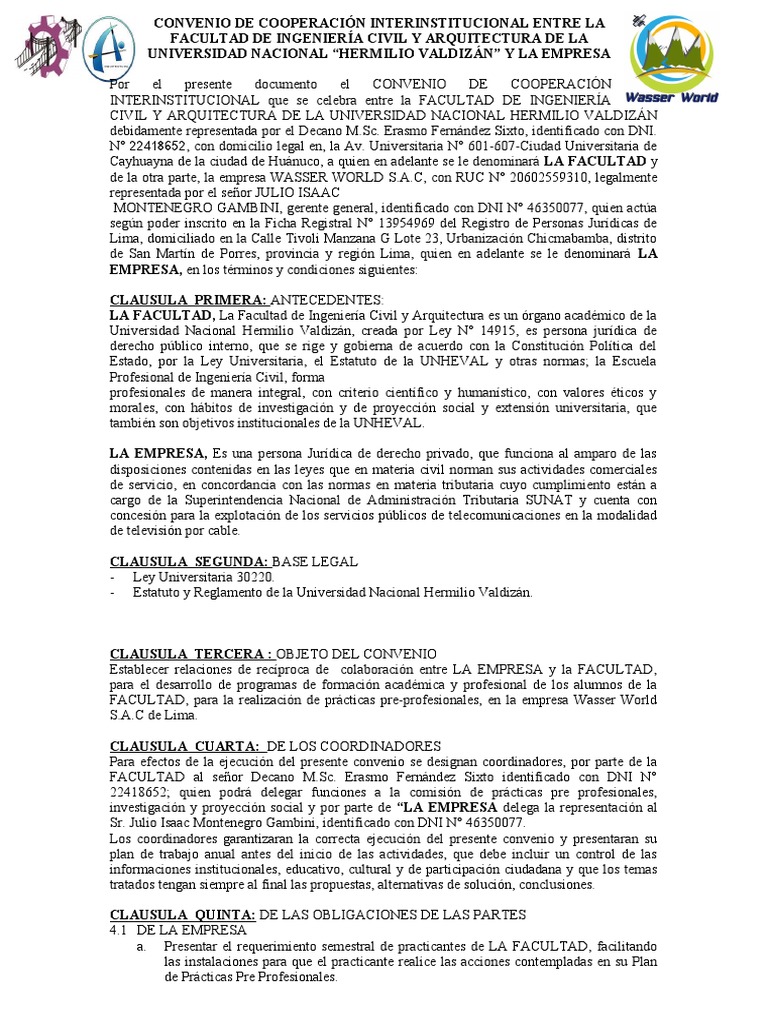 Modelo de Convenio de Prácticas 2 | PDF | Business | Universidad