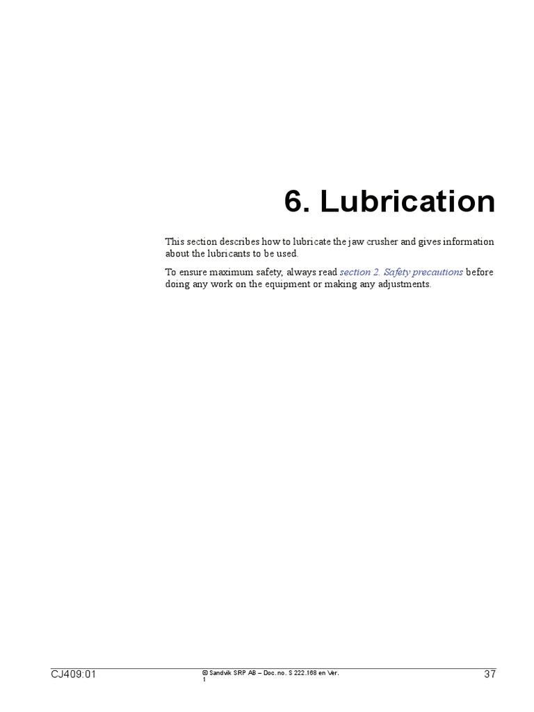 Automatic Lubrication Manual Sandvik Primary | PDF | Bearing ...