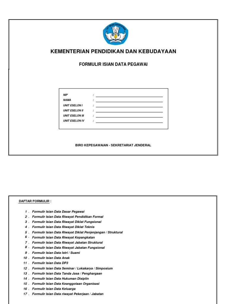 Formulir Isian Data Pegawai | PDF