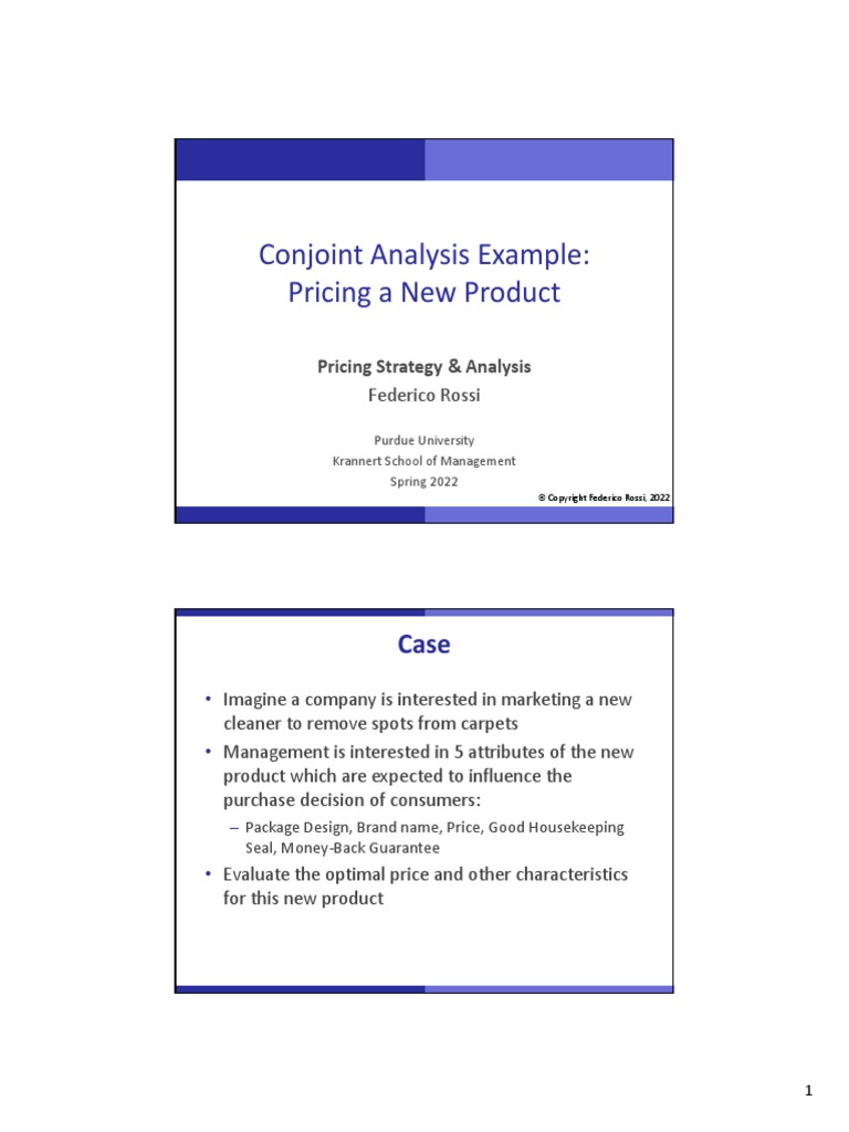 Conjoint Analysis Example: Pricing A New Product | PDF | Errors And Residuals | Multivariate ...
