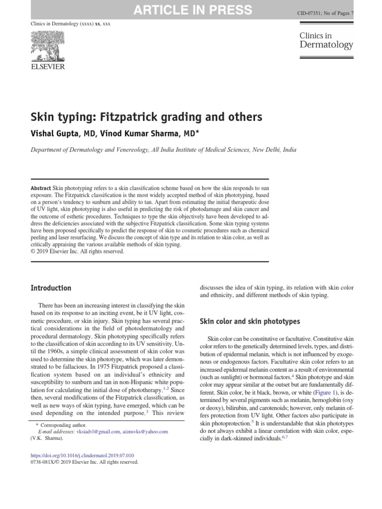 Skin Typing: Fitzpatrick Grading and Others:, MD,, MD | Download Free ...