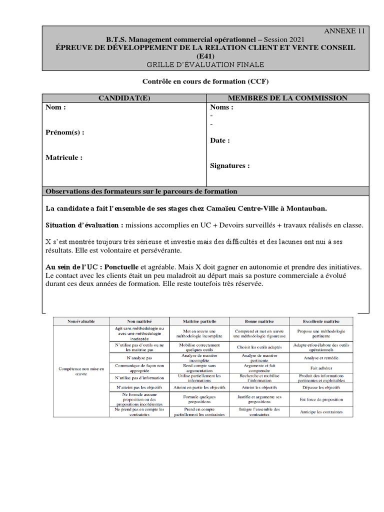 Évaluation E41 BTS MCO 2021 | PDF | Sodles | Business