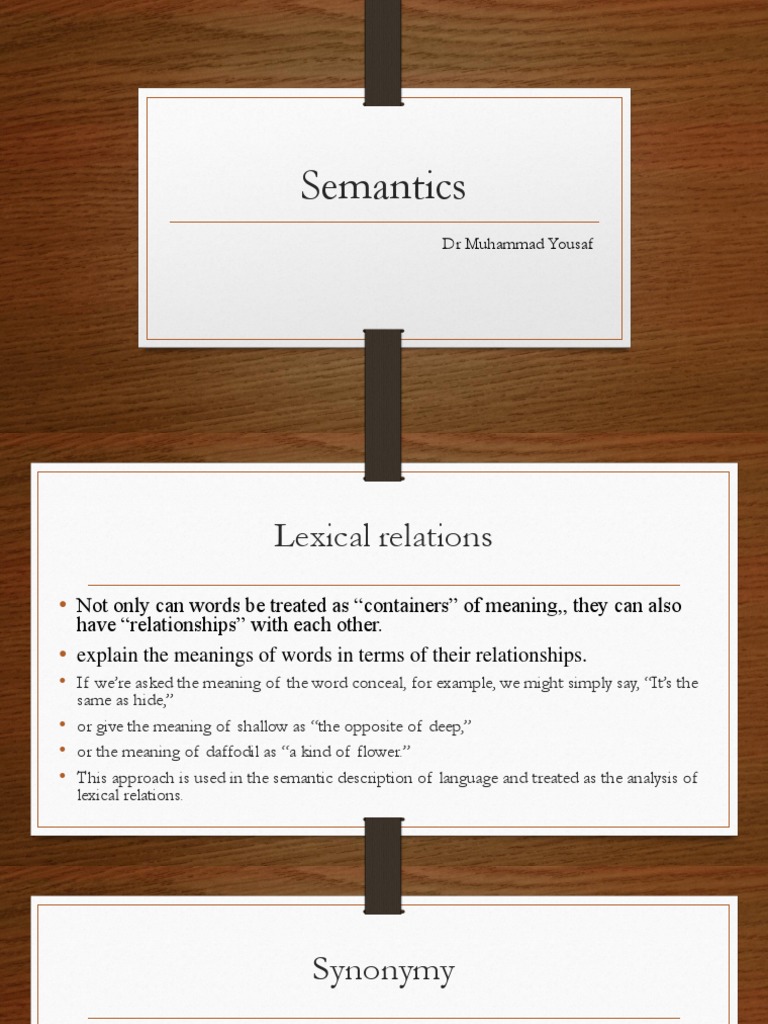 Semantics | PDF | Lexical Semantics | Linguistics