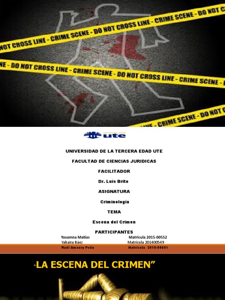 Presentación Escena Del Crimen | PDF | Policía | Criminología