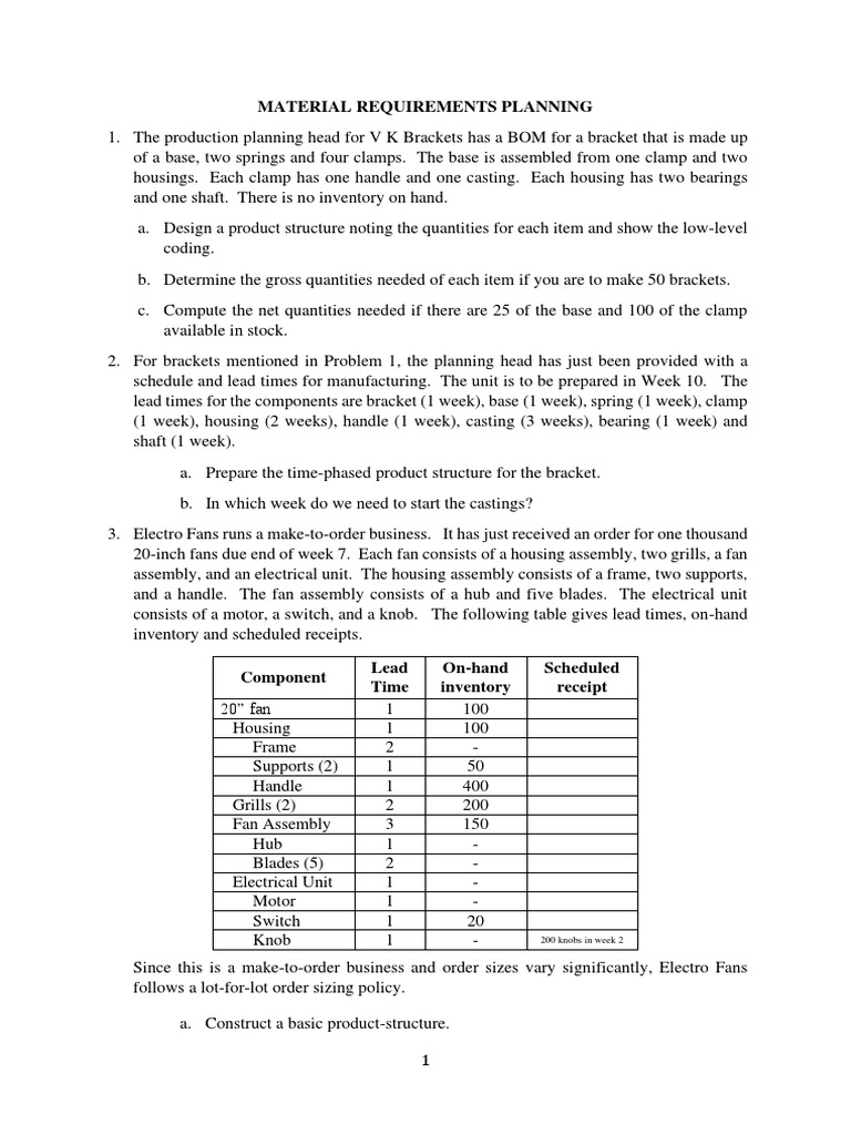 Material Requirements Planning | PDF | Inventory | Business Process