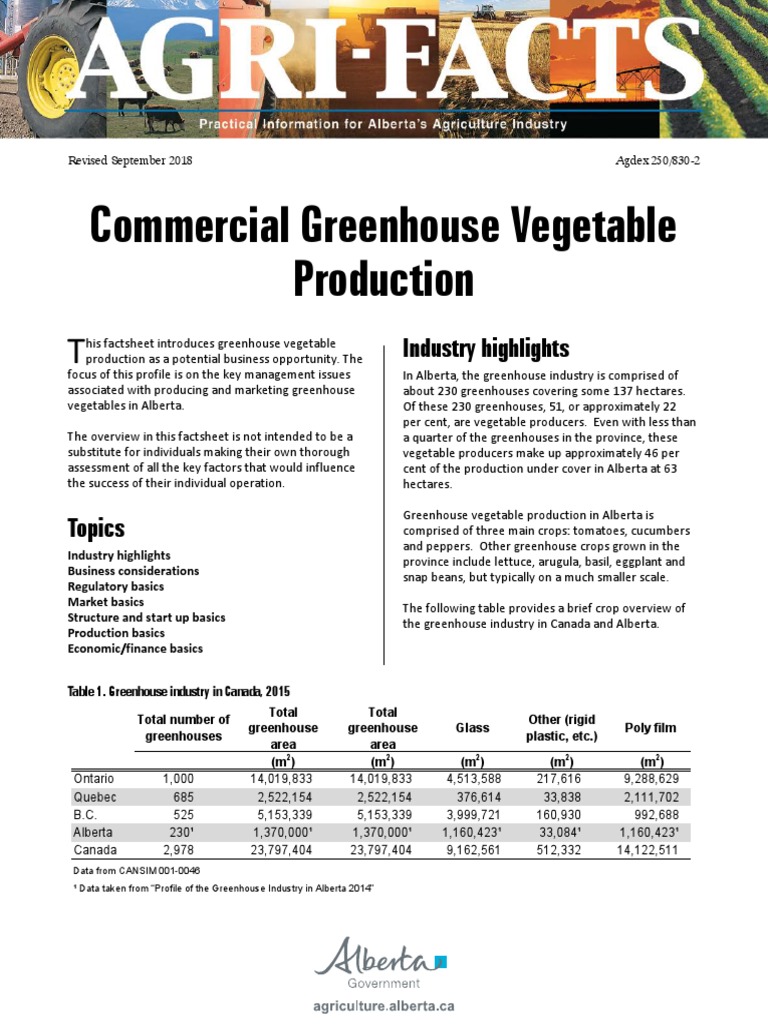Commercial Greenhouse Vegetable Production | PDF | Greenhouse | Water