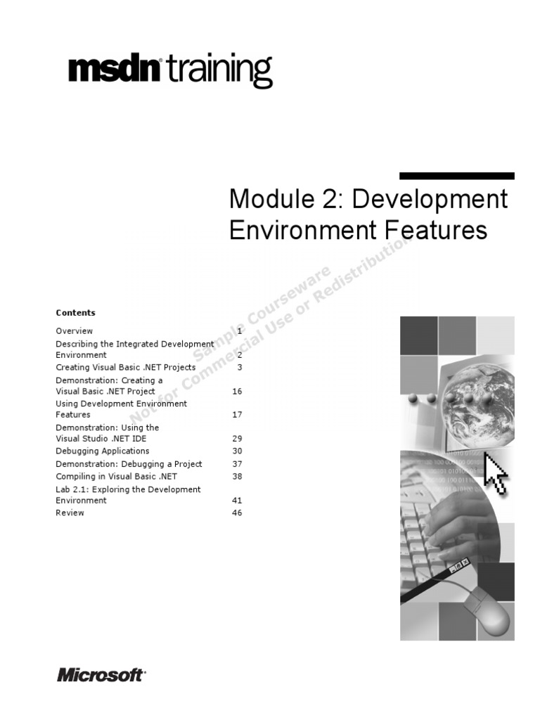 Module 2: Development Environment Features | PDF | Visual Basic .Net ...