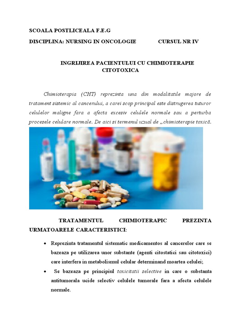 Nursing in Oncologie - Cursul Nr. Iv | PDF