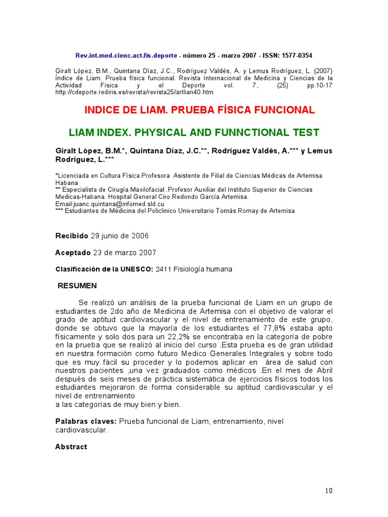Test de Liam | PDF | Medicina | Ciencias de la Salud