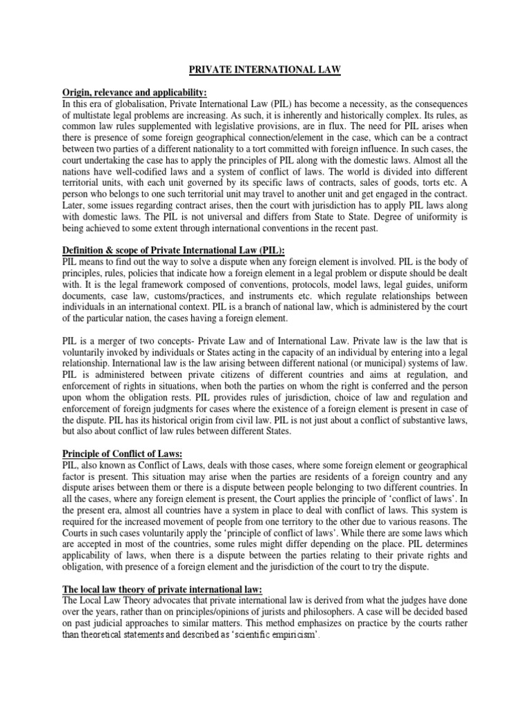 Understanding Private International Law | PDF | Domicile (Law) | Choice ...