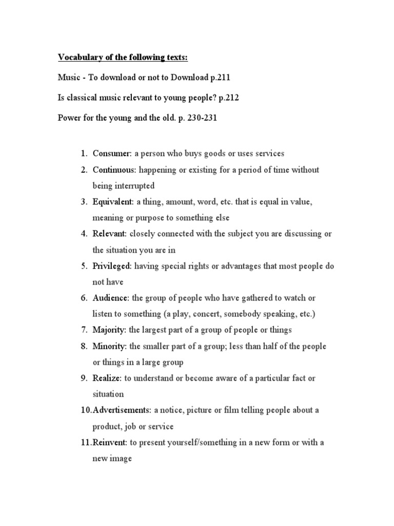 Vocab - Final Exam | PDF