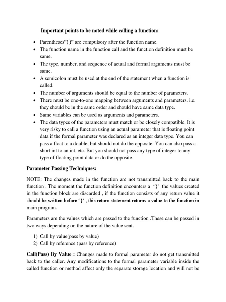 Parameter Passing Techniques | PDF | Parameter (Computer Programming ... Parameter Passing Techniques | PDF | Parameter (Computer Programming ...