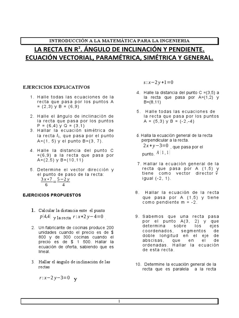 S02.s1 Resolver Ejercicios | PDF | Línea (geometría) | Pendiente