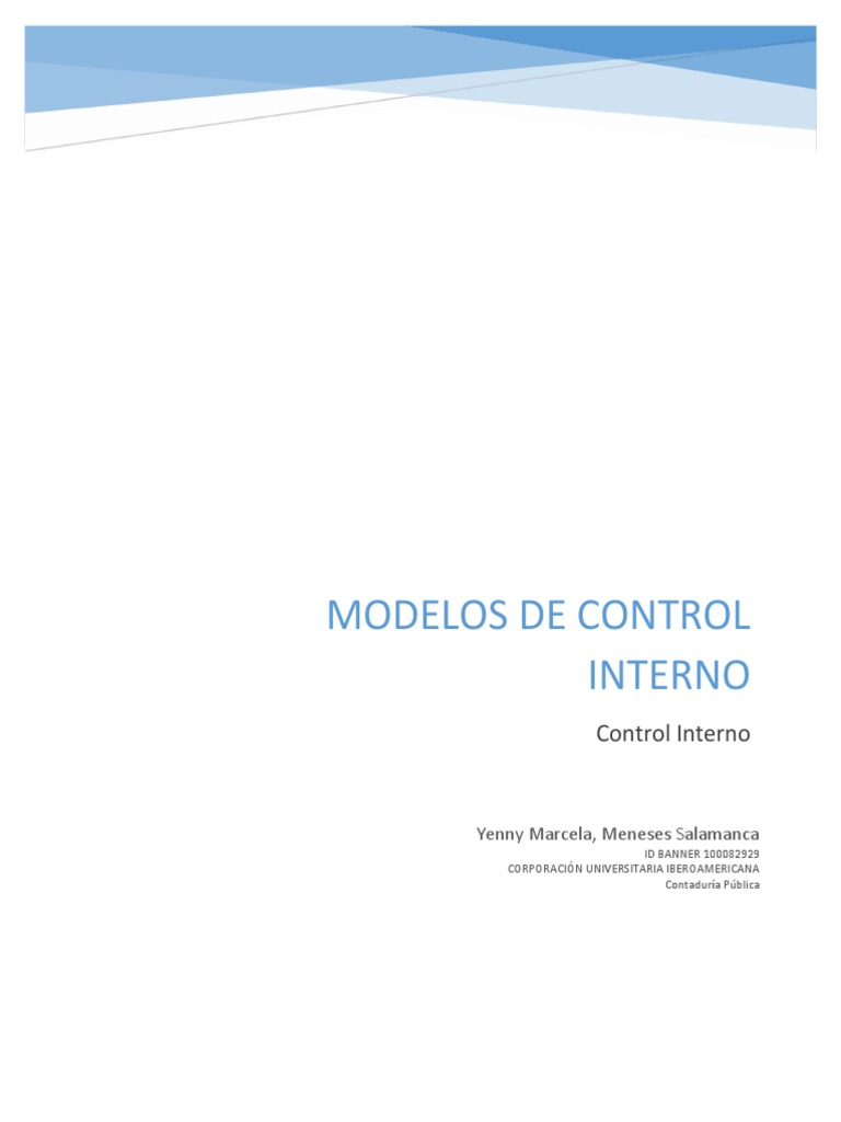 Modelos de Control Interno | PDF | Auditoría | Evaluación
