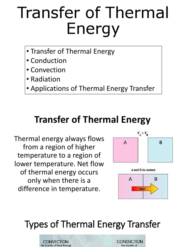 Thermal Energy Transfer Methods Explained | PDF | Thermal Conduction ...