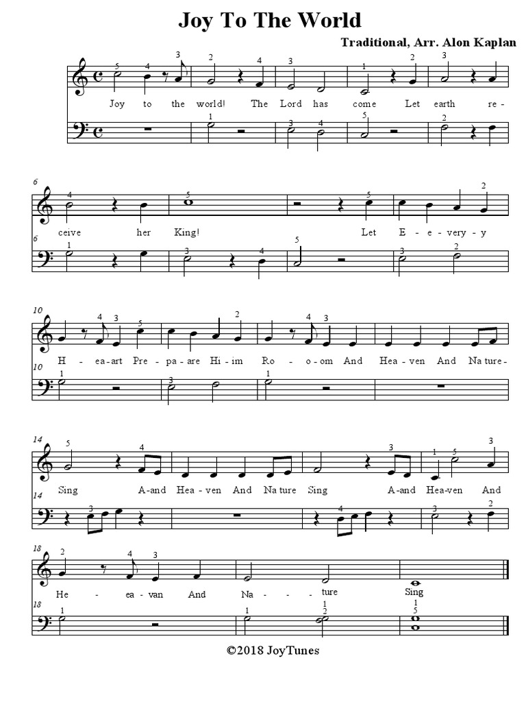 Joy To The World | Download Free PDF | Christian Hymns | Music Based On ...