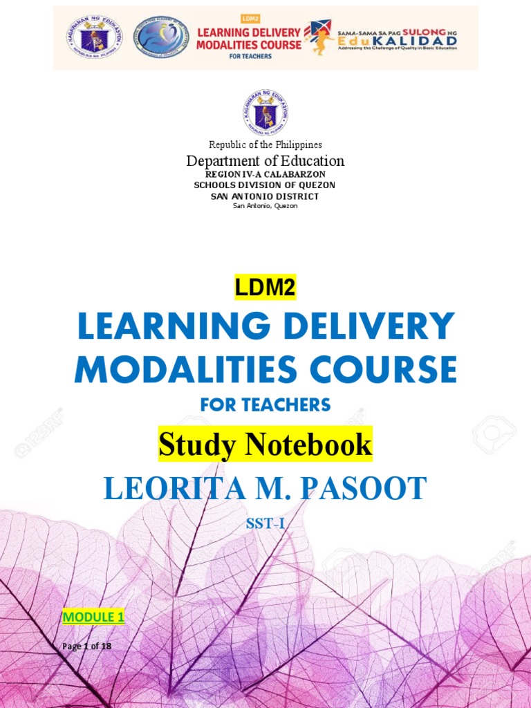 Learning Delivery Modalities Course: Leorita M. Pasoot | PDF ...