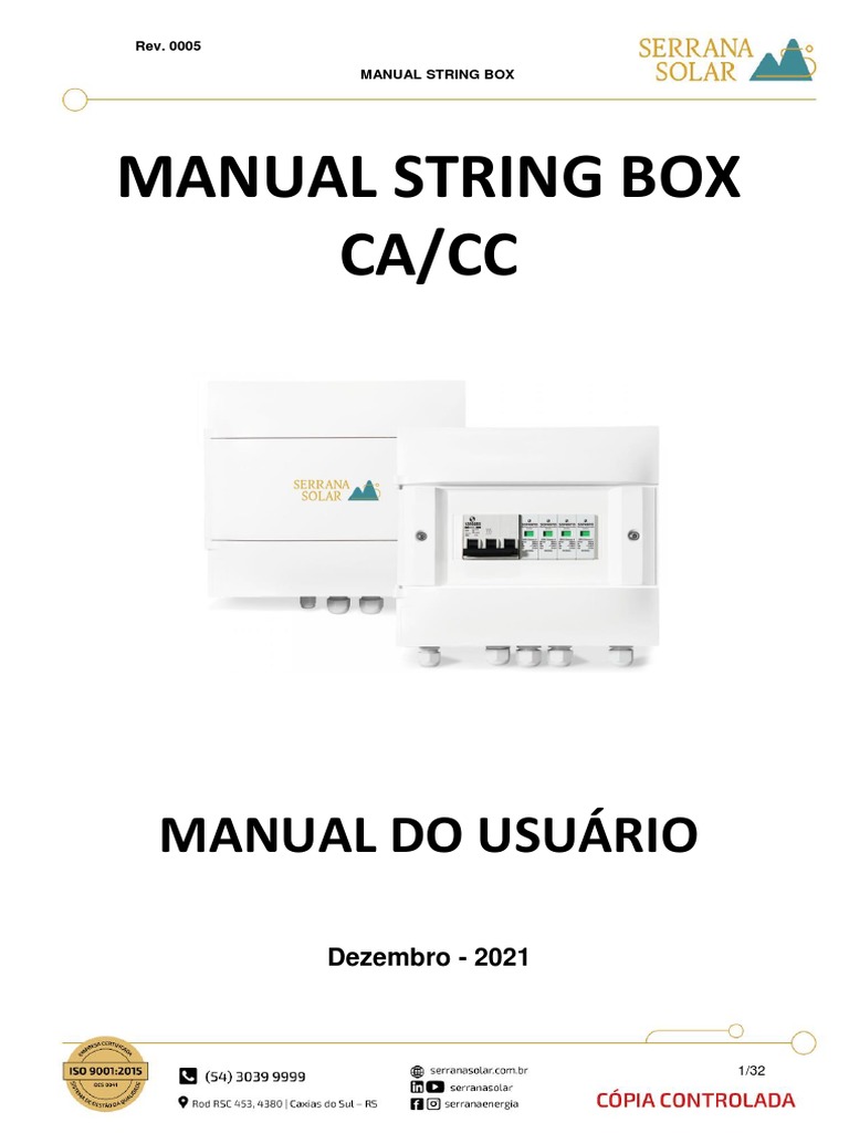 Manual String Box Rev 0005 | PDF | Fusível (elétrico) | Painel solar