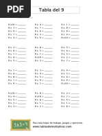 Tablas de Multiplicar 2 al 9 | PDF
