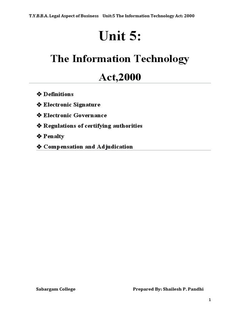 Lab - Unit 5 - It Act 2000 | PDF | Computing | Information Age