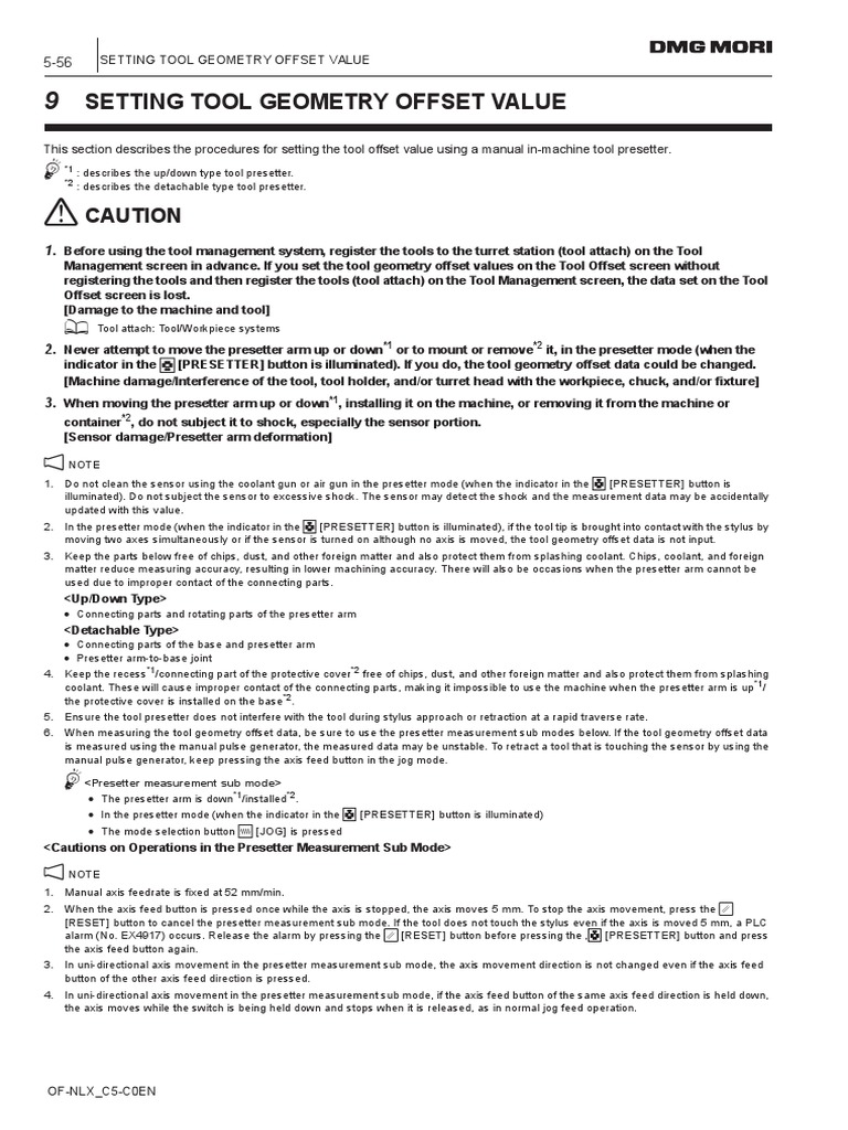 Setting Tool Geometry Offset Value: Caution | PDF | Cartesian ...