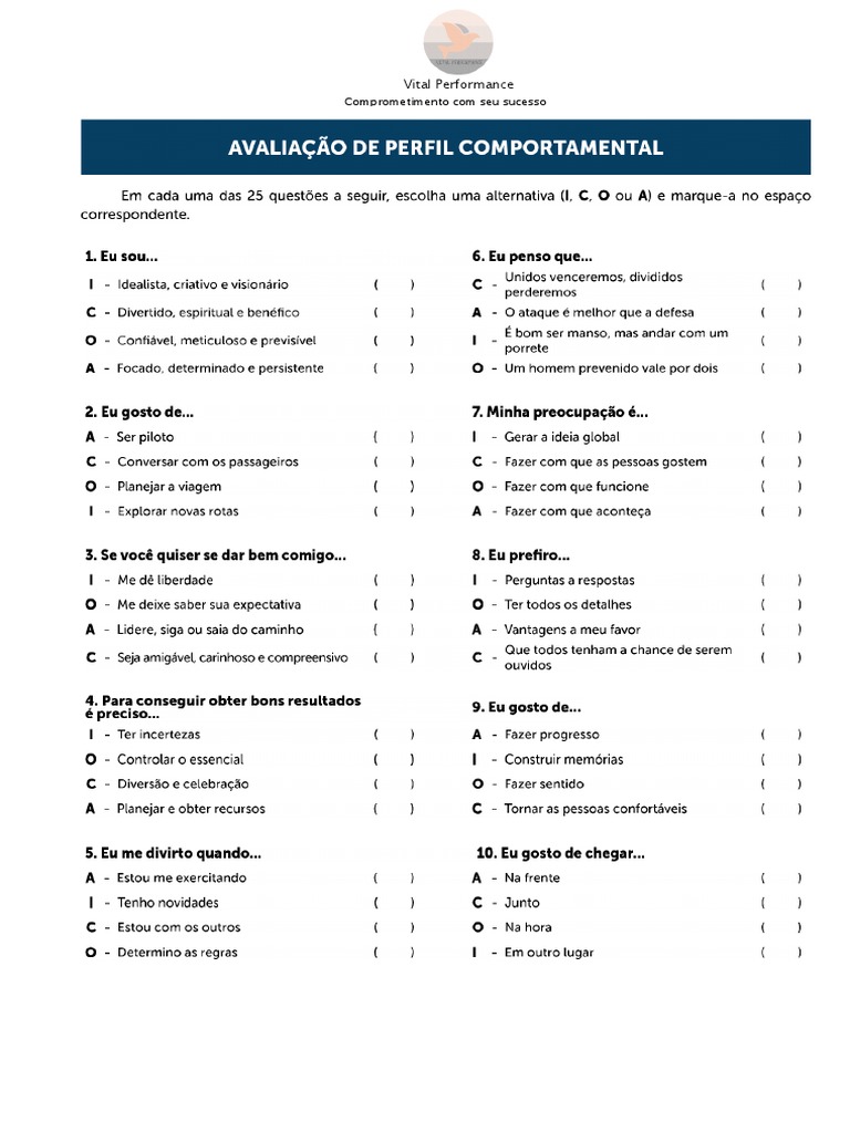 Teste de Perfil Comportamental | PDF