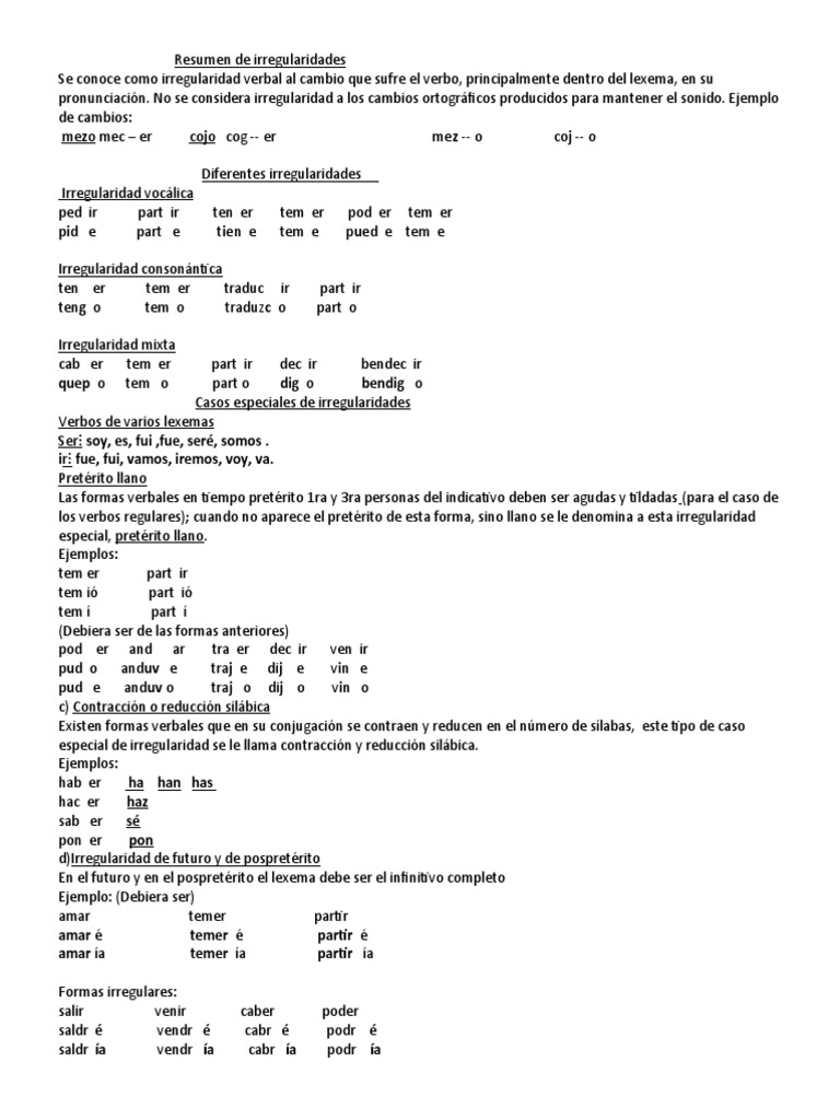 Doc1 Resumen de Irregularidades | PDF