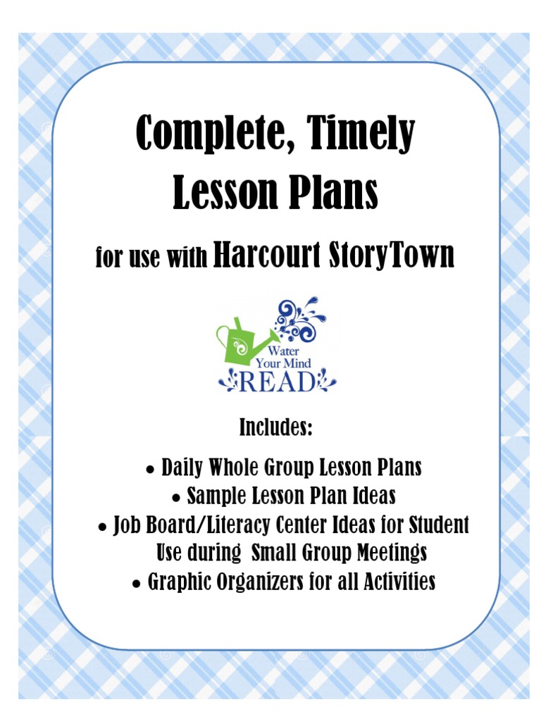 Complete, Timely Lesson Plans: Harcourt Storytown | PDF | Reading ...
