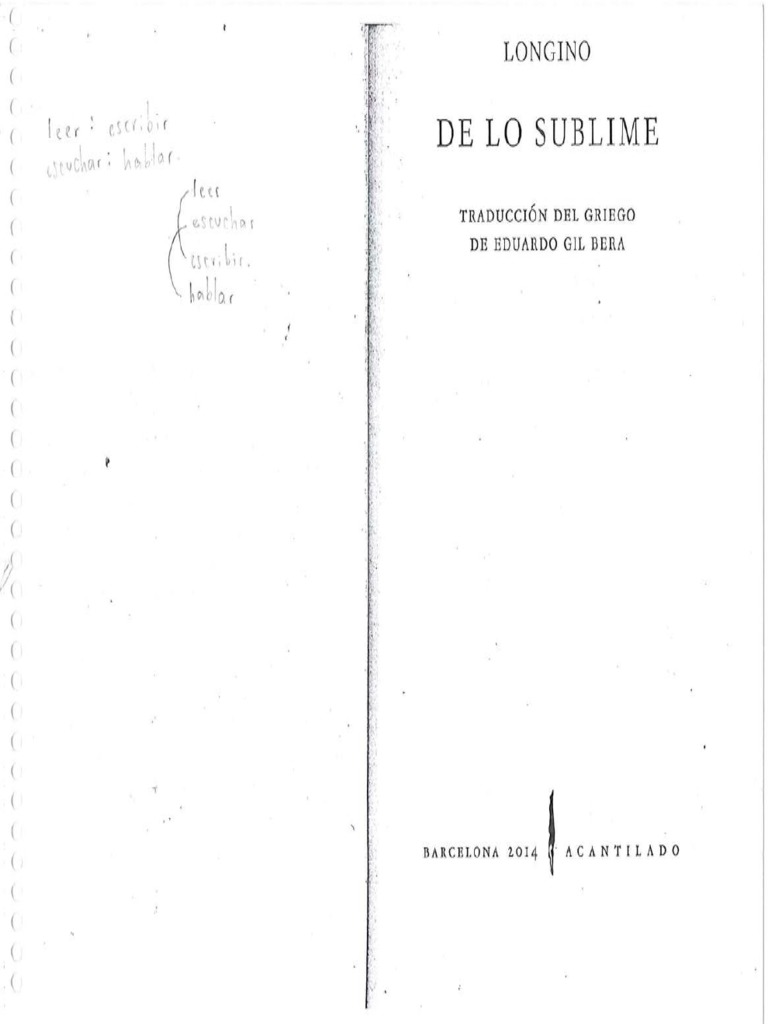 Longino Sobre Lo Sublime PDF Free | PDF