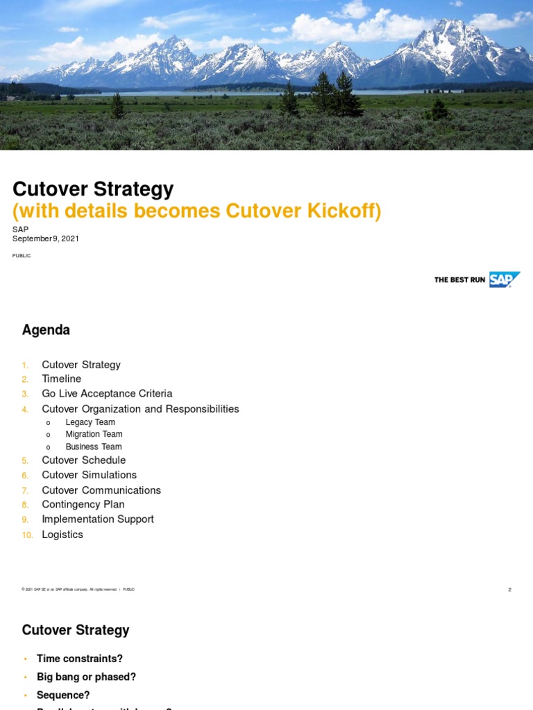 Cutover Strategy: (With Details Becomes Cutover Kickoff) | PDF ...