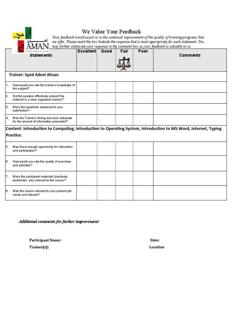 We Value Your Feedback | PDF | Career & Growth