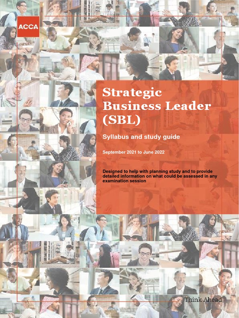 Strategic Business Leader (SBL) : Syllabus and Study Guide | PDF | Strategic Management | Risk