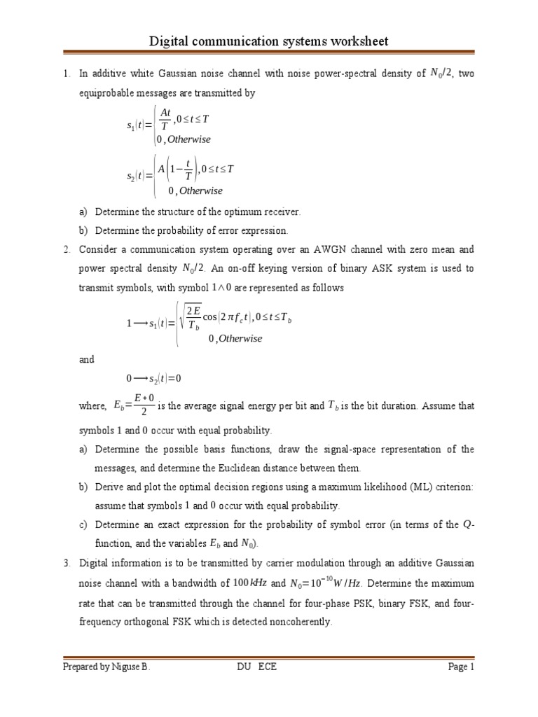 Digital Communication Systems Overview | PDF | Modulation | Bit Rate