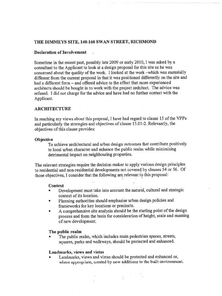 Save Dimmeys. Yarra Council. Dimity Reed Architect. Urban Design. | PDF ...