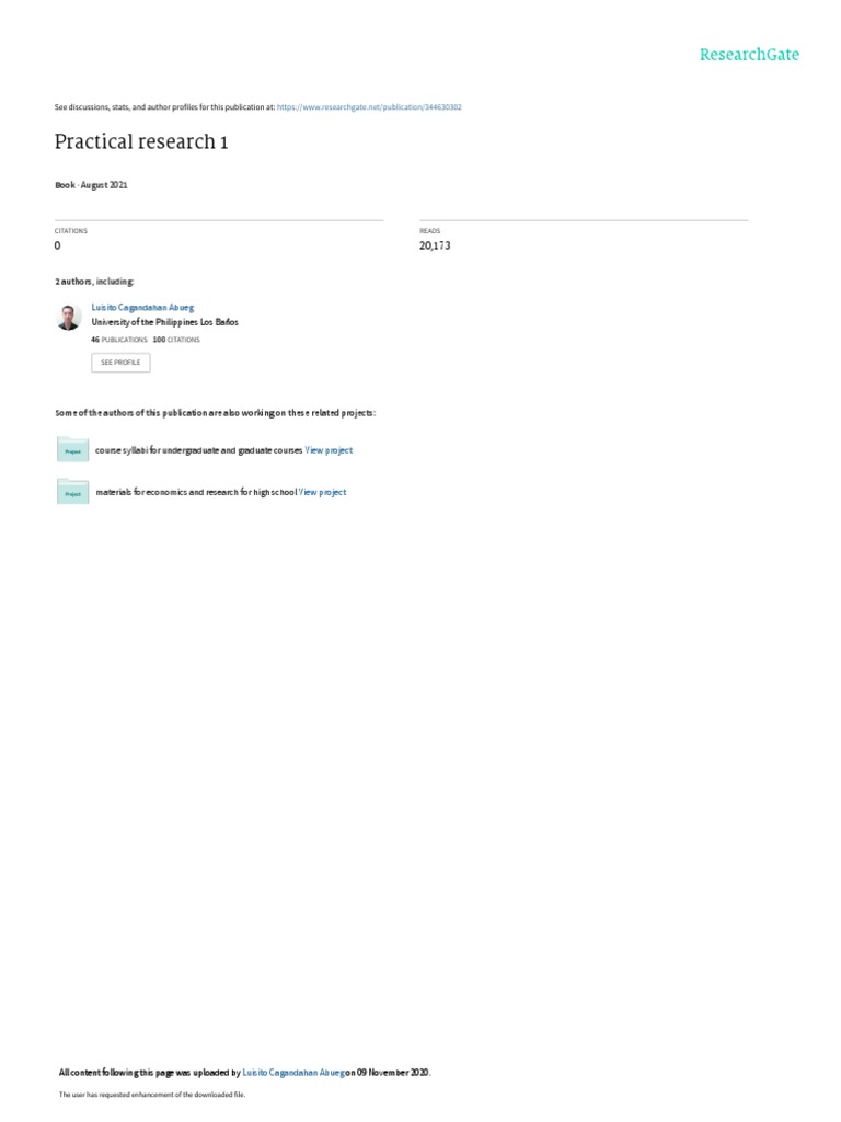 Previewfileforresearchgate Grade 11 Research 1 | PDF | Qualitative ...