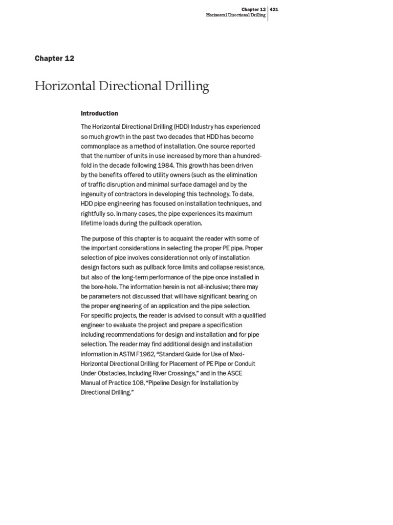 Chapter 12 - Horizontal Directional Drilling | PDF | Geotechnical ...
