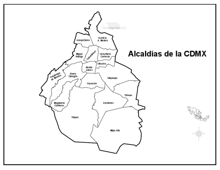 Mapa de Alcaldias de La CDMX para Imprimir | PDF