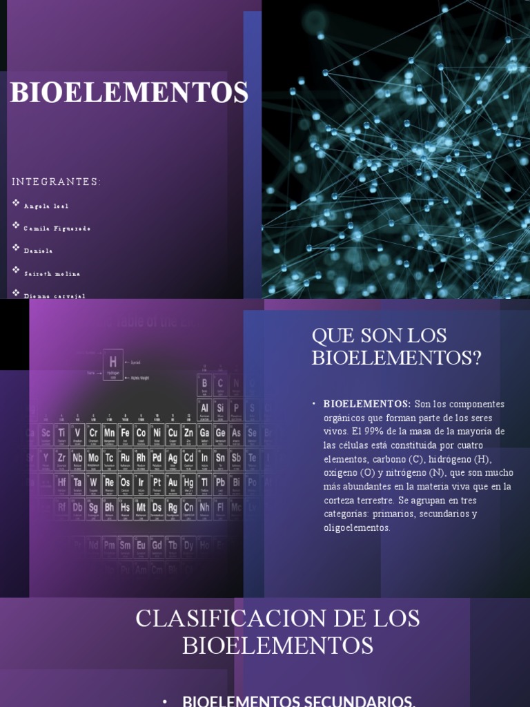 BIOELEMENTOS | PDF | Sangre | Biomoléculas