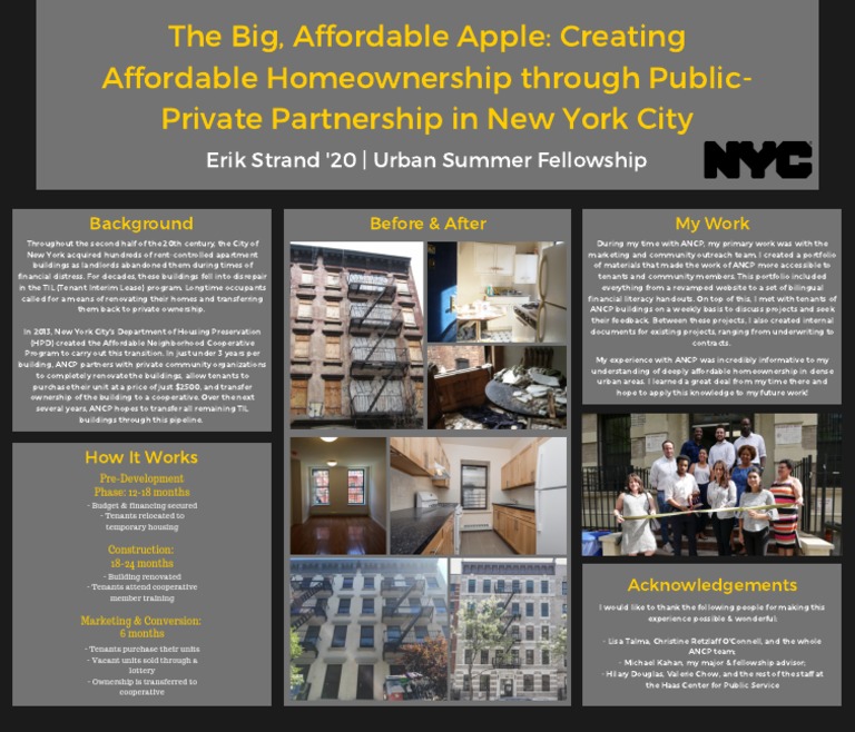 Poster - The Big, Affordable Apple (Stanford SURPS) | PDF | Leasehold ...